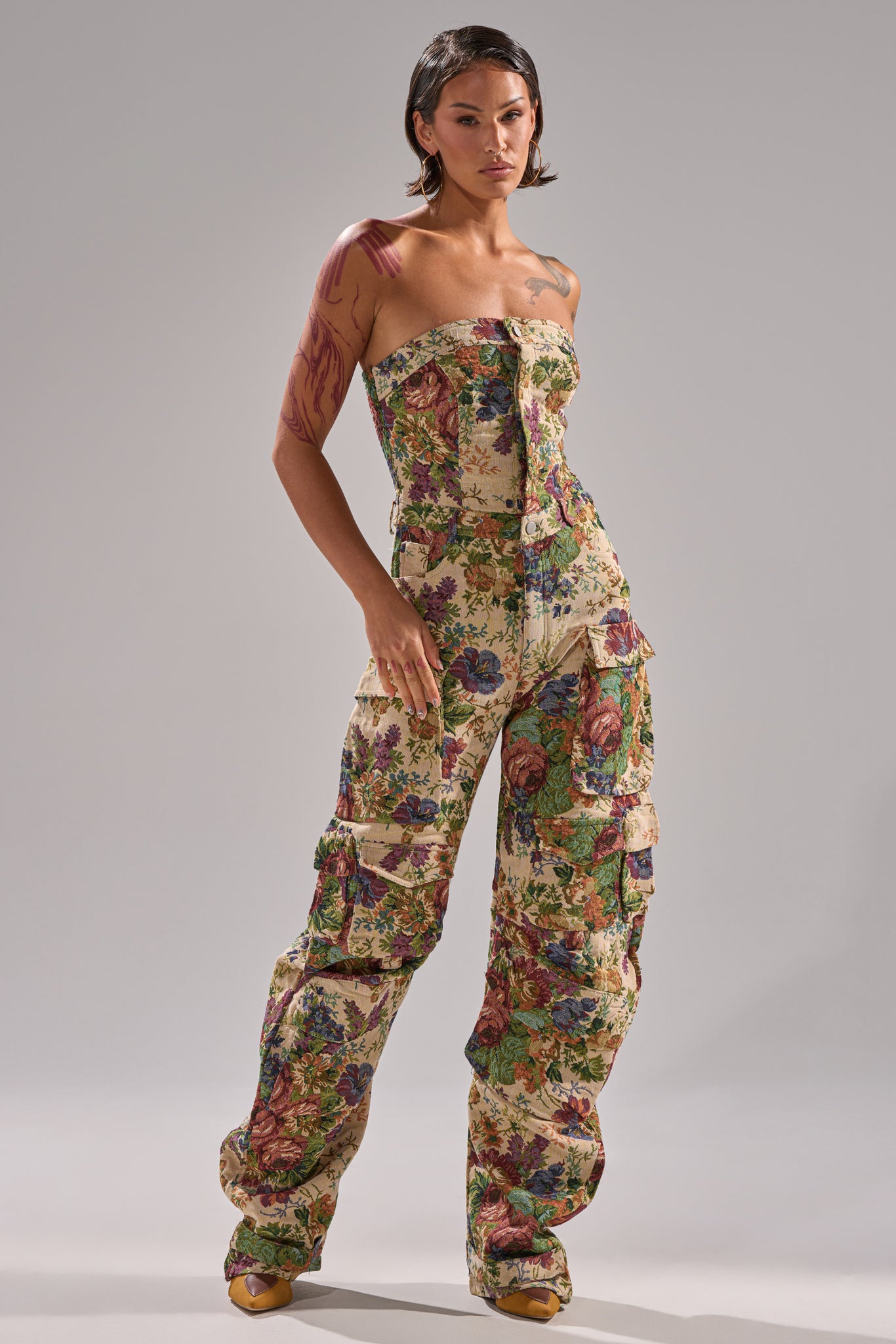 IN HER ELEMENT FLORAL WOVEN JUMPSUIT – AKIRA