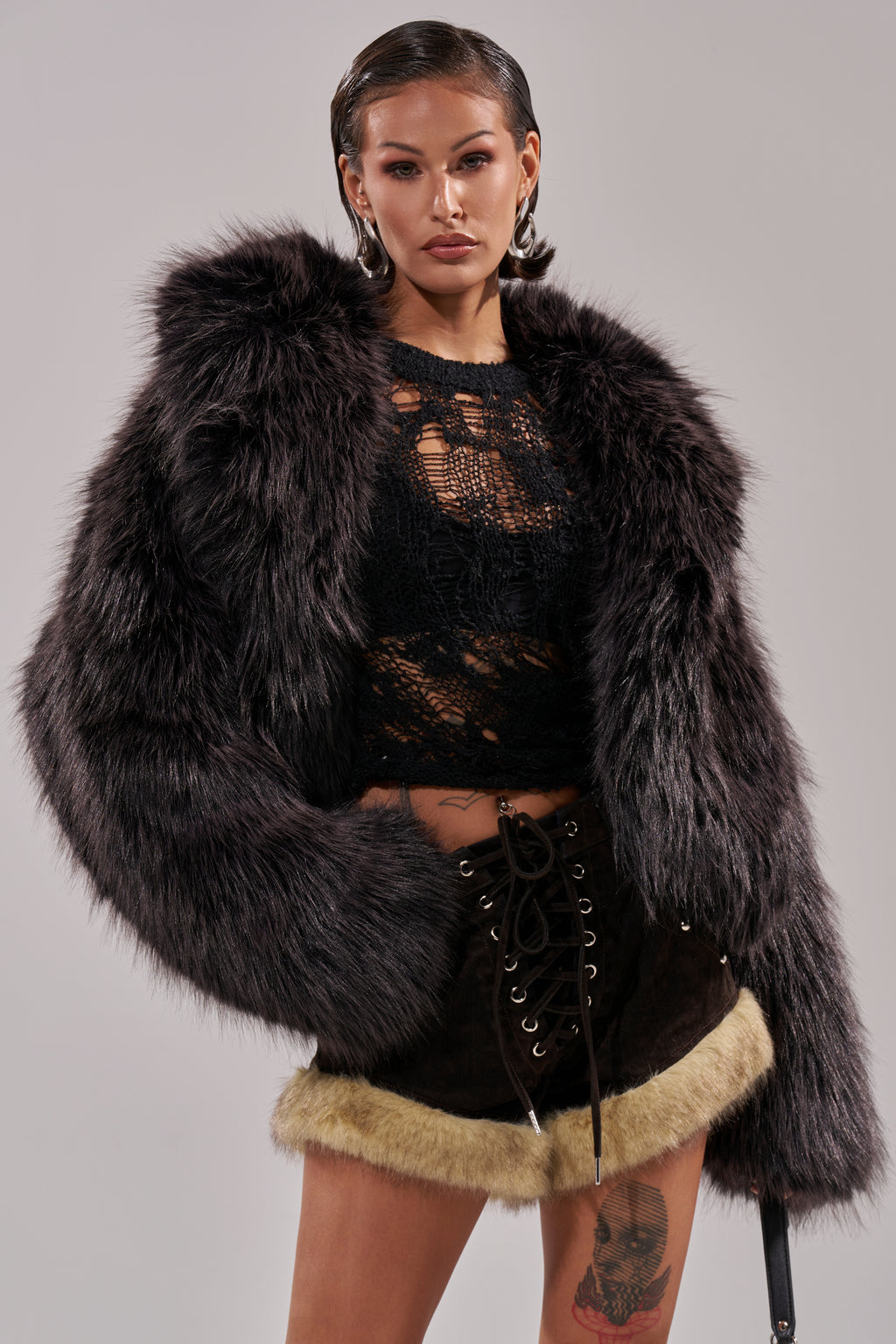 DUSK TIL DAWN FAUX FUR COAT – AKIRA
