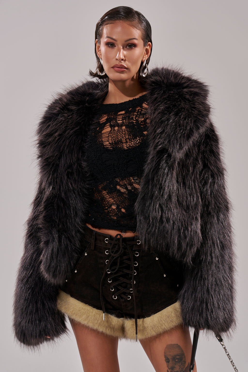 DUSK TIL DAWN FAUX FUR COAT – AKIRA