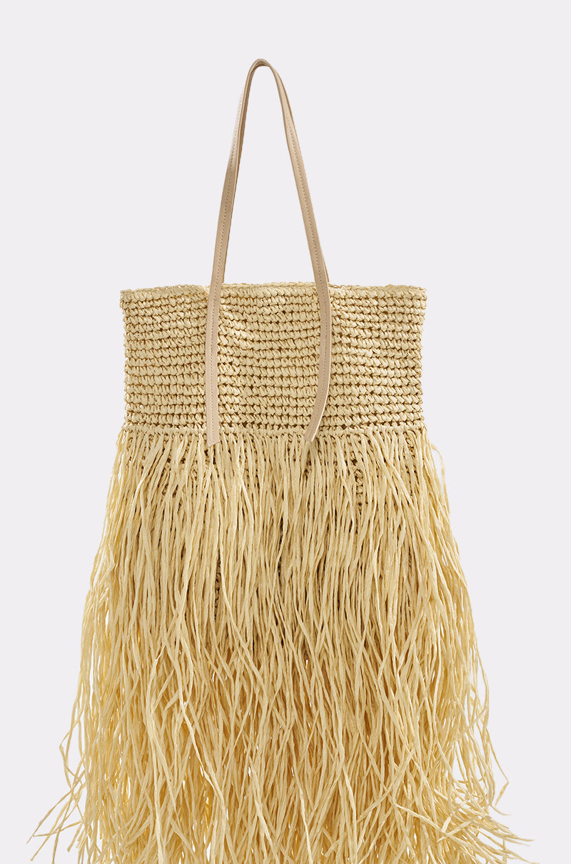 ST BARTZ SHAGGY STRAW TOTE BAG – AKIRA