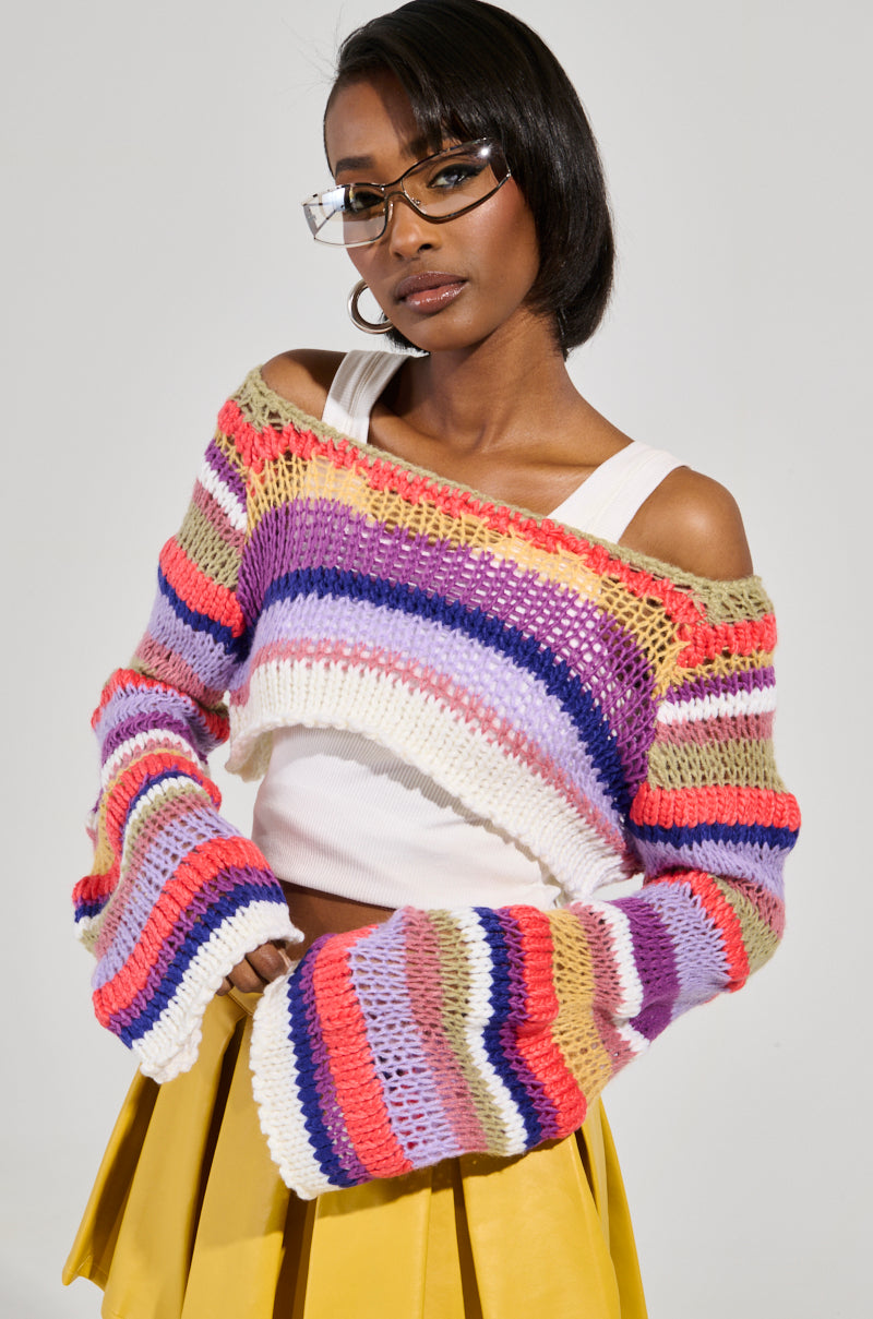 COTTON CANDY LONG SLEEVE CROPPED SWEATER – AKIRA