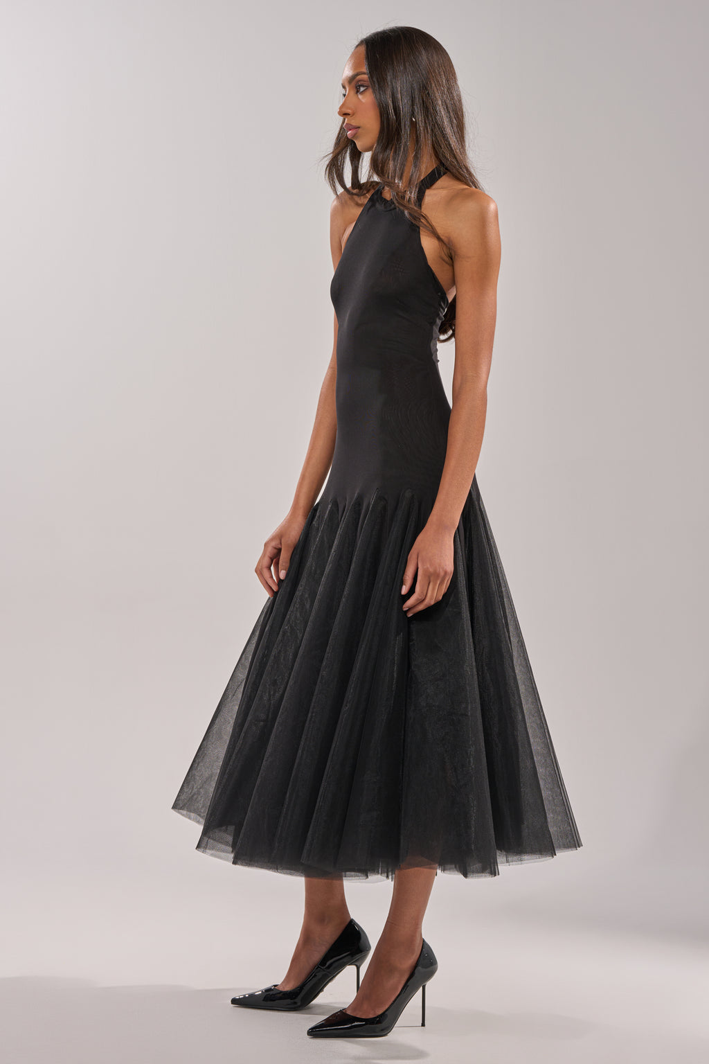 SWEPT UP MESH MAXI DRESS – AKIRA