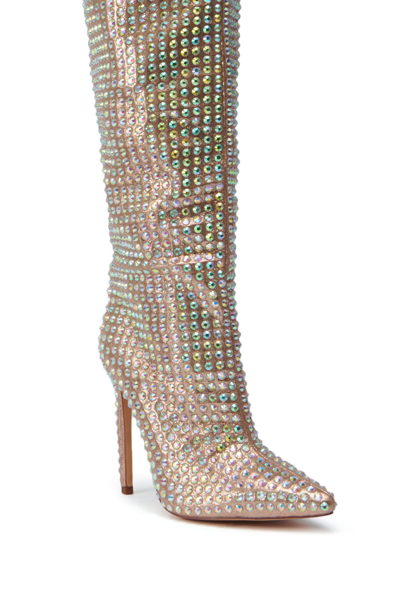 AZALEA WANG STARLEY GOLD RHINESTONE BOOT – AKIRA