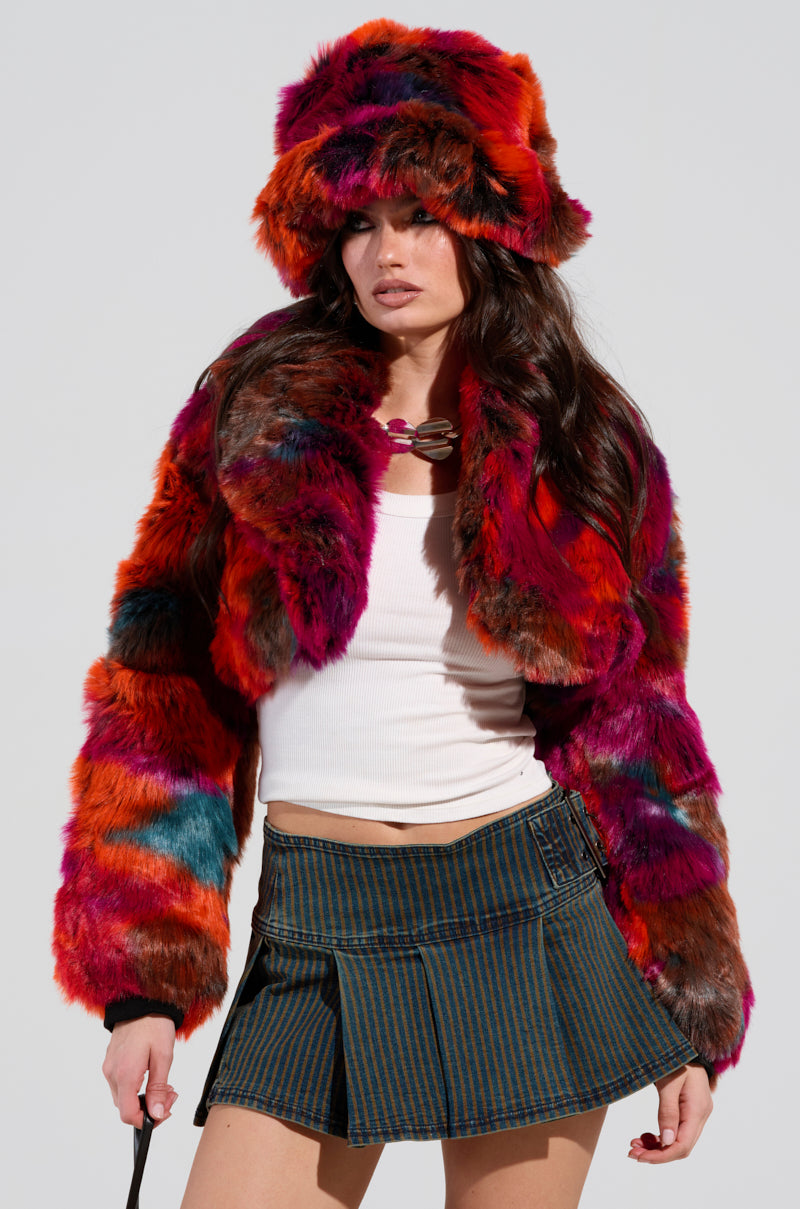 UPSETTER CROP FAUX FUR JACKET – AKIRA