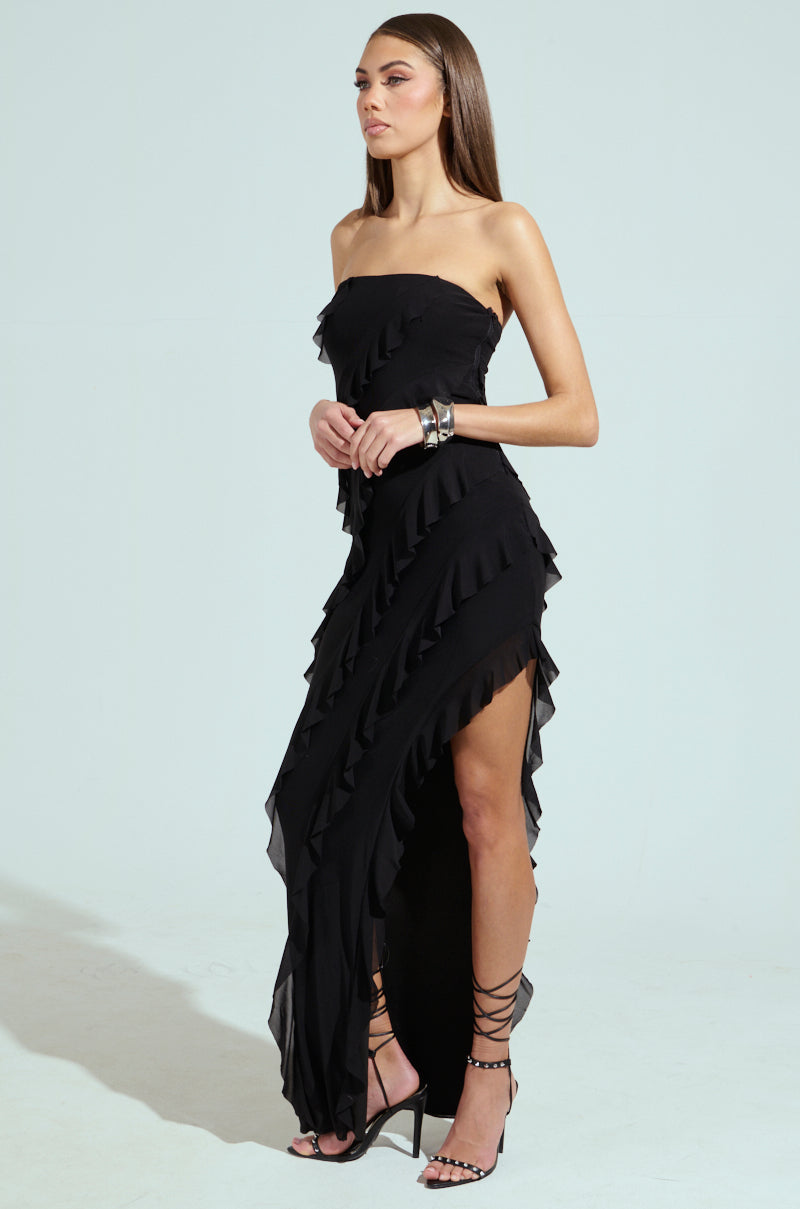 ELLA MESH BLACK TUBE DRESS – AKIRA