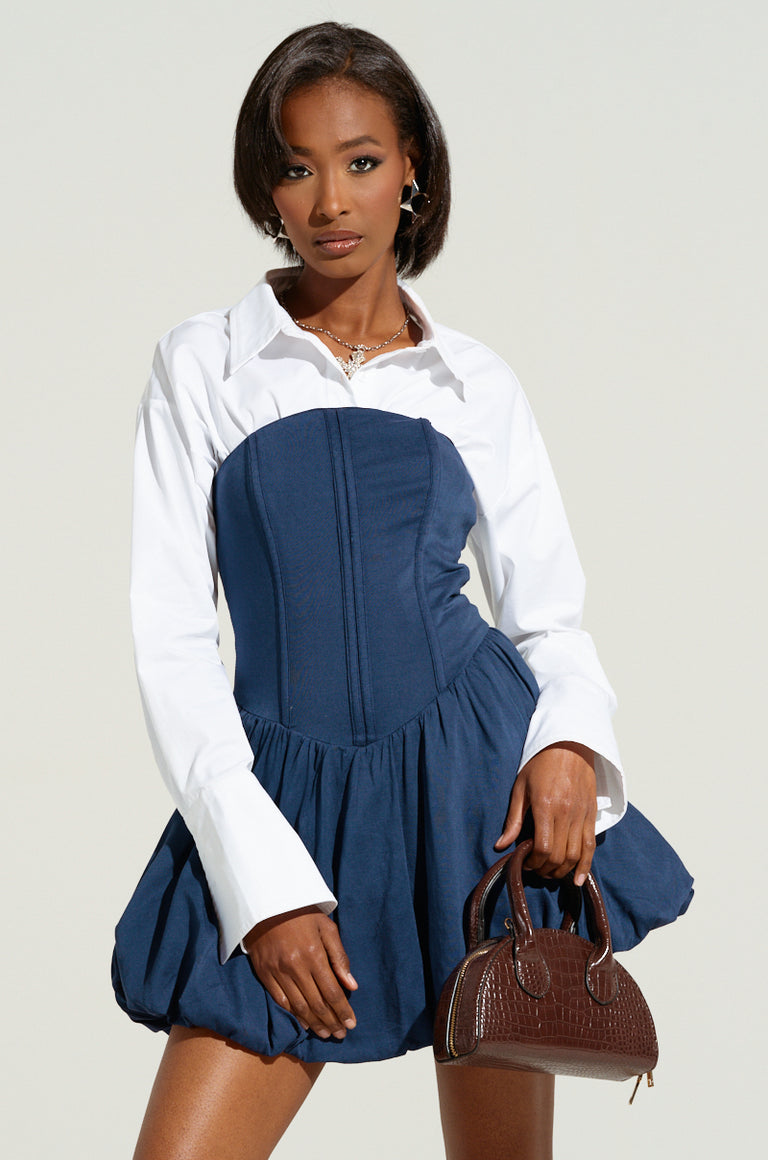 BELLA LOO NAVY MINI DRESS – AKIRA