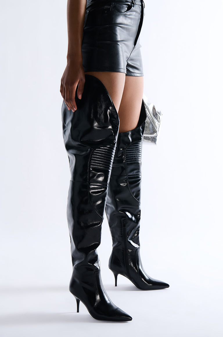 AZALEA WANG ALVERN BLACK WESTERN TOPLINE STILETTO BOOT – AKIRA