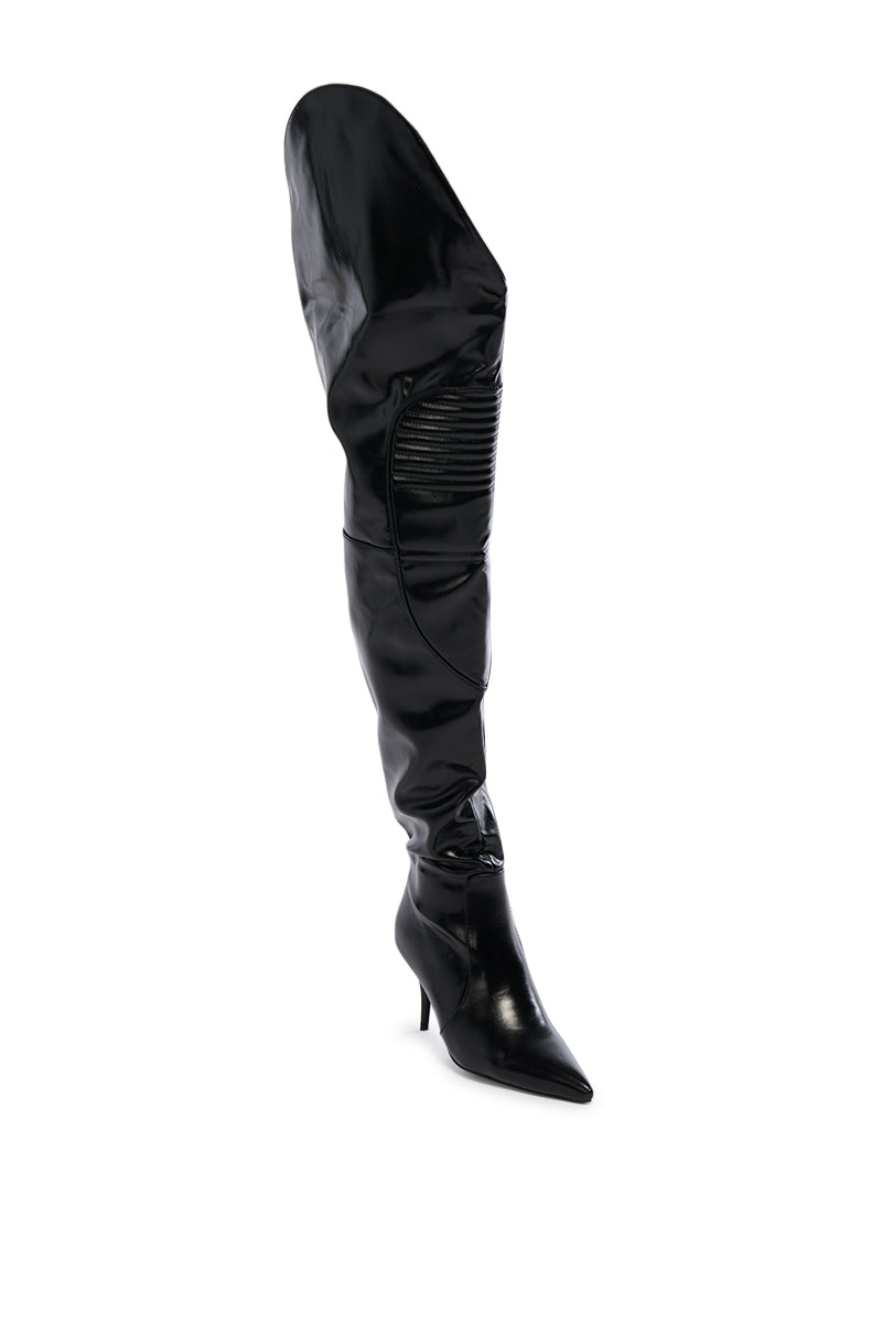 AZALEA WANG ALVERN BLACK WESTERN TOPLINE STILETTO BOOT – AKIRA