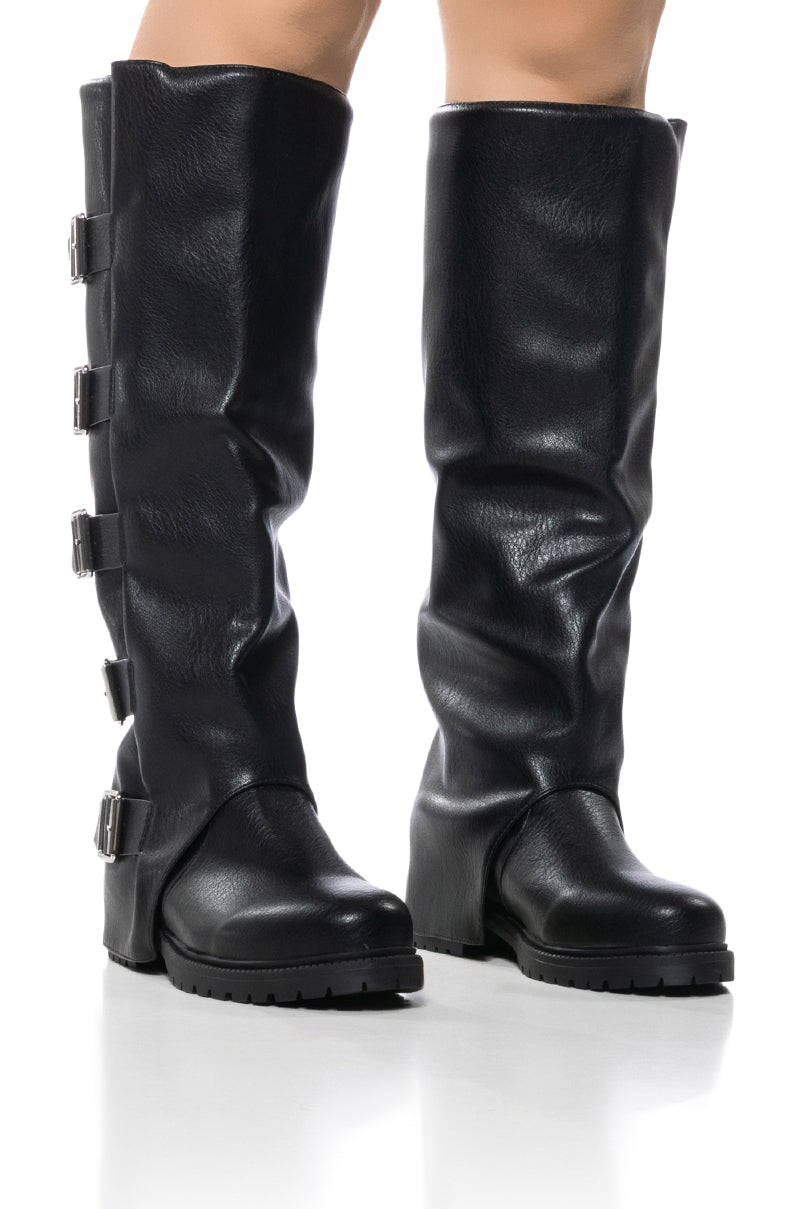 AZALEA WANG BAKEWELL BUCKLE BLACK BOOT – AKIRA
