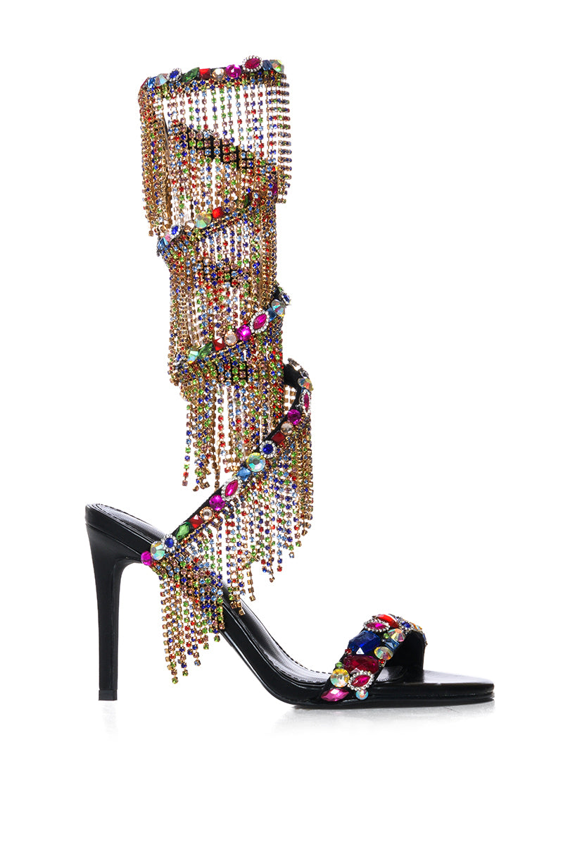 AZALEA WANG BELLATRIX EMBELLISHED SANDAL IN MULTI – AKIRA