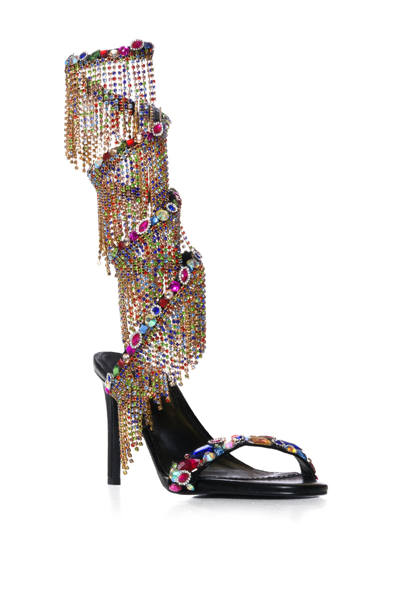 AZALEA WANG BELLATRIX EMBELLISHED SANDAL IN MULTI – AKIRA