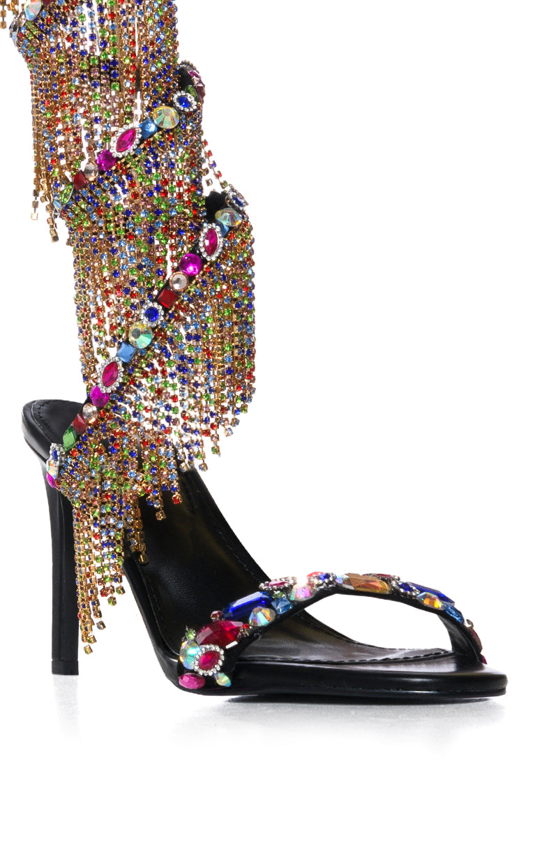 AZALEA WANG BELLATRIX EMBELLISHED SANDAL IN MULTI – AKIRA