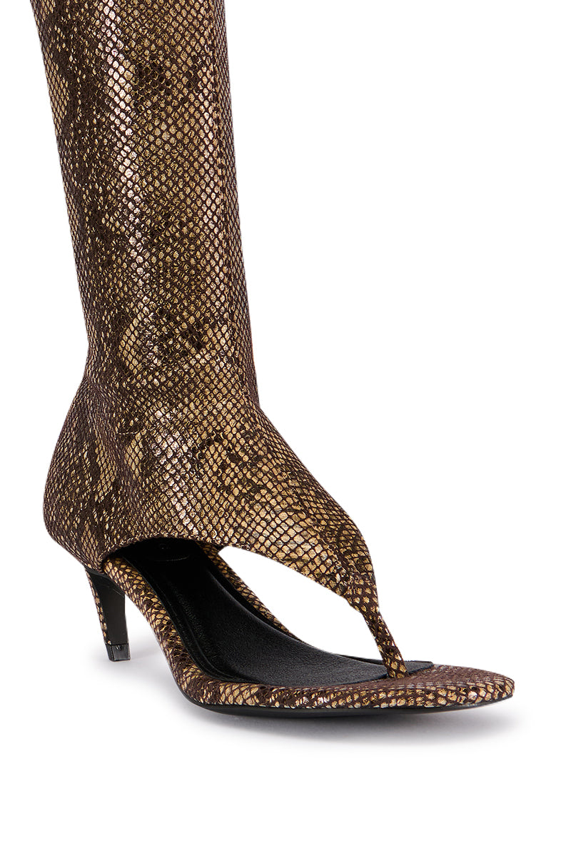 AZALEA WANG CECILE SNAKE OPEN TOE SANDAL BOOT – AKIRA
