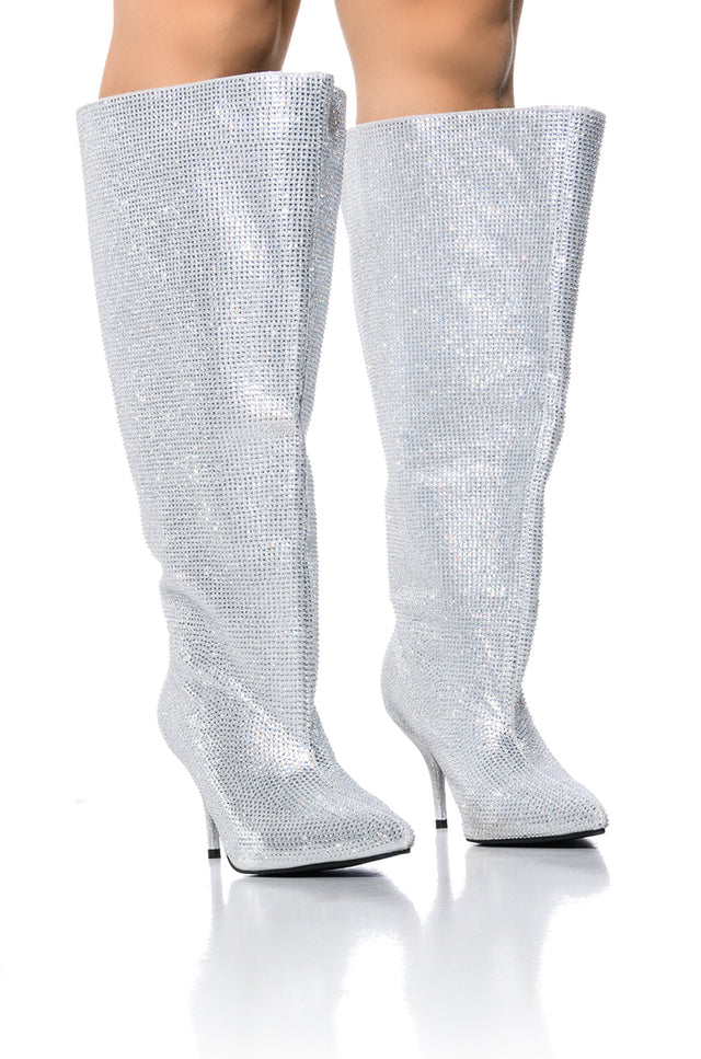 AZALEA WANG JARROW SILVER RHINESTONE BOOTIE – AKIRA