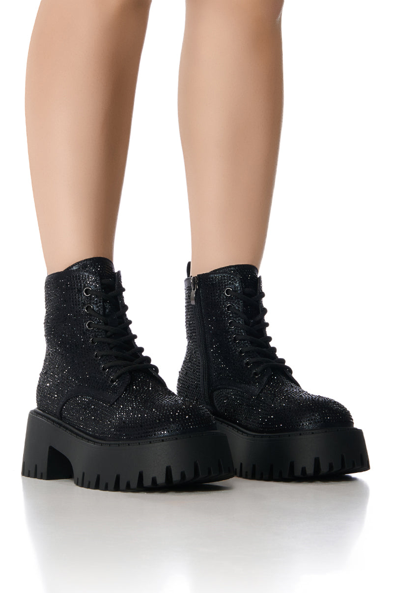 AZALEA WANG JEKYLL BLACK RHINESTONE BOOTIE – AKIRA