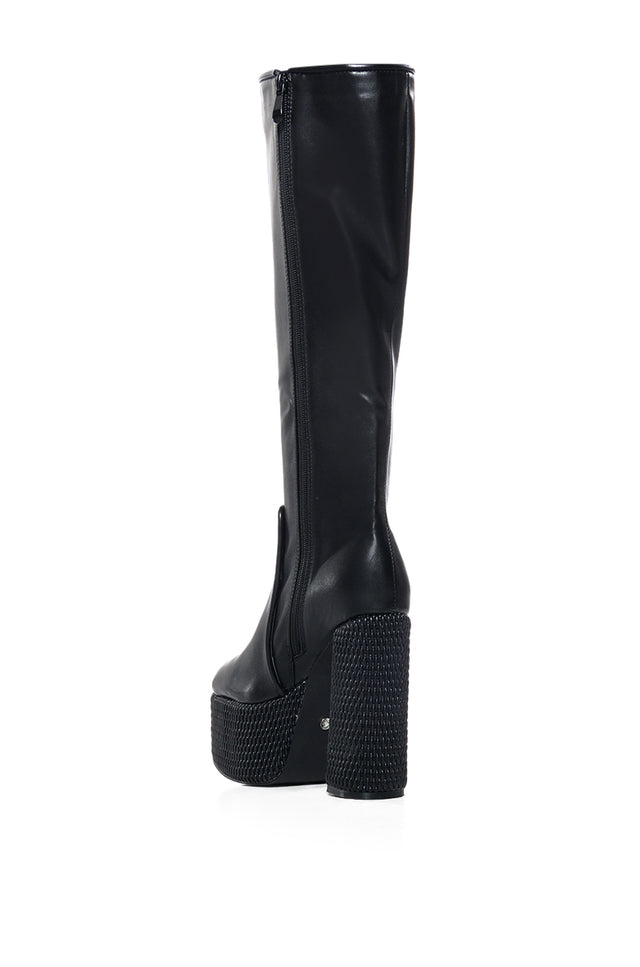 AZALEA WANG JETT BLACK TEXTURED HEEL BOOT – AKIRA
