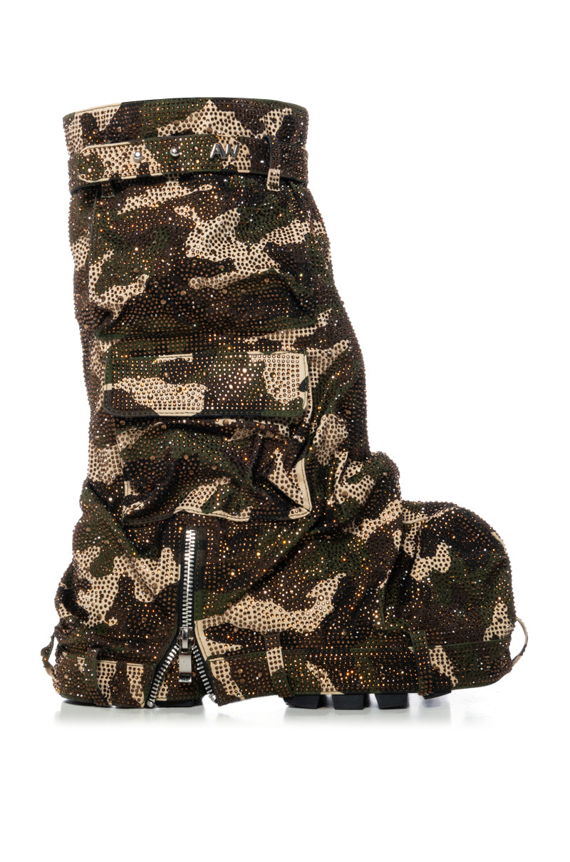 AZALEA WANG ANGELA BOOT IN EMBELLISHED CAMO – AKIRA