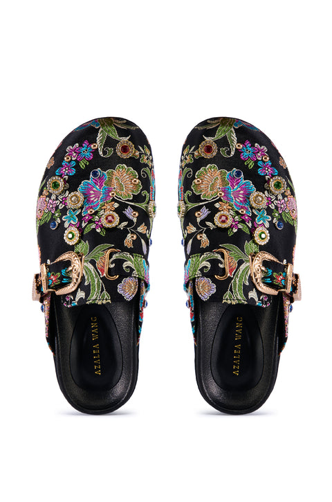 AZALEA WANG QUINBY BROCADE CLOG IN BLACK – AKIRA