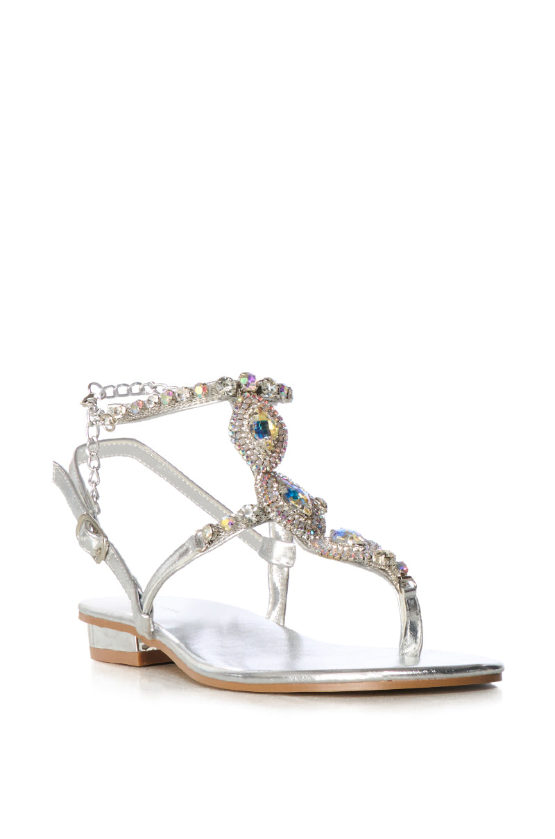 AZALEA WANG SAMSON SILVER EMBELLISHED SANDAL – AKIRA