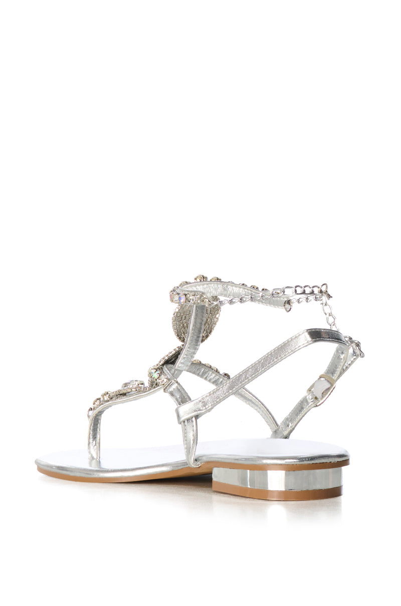 AZALEA WANG SAMSON SILVER EMBELLISHED SANDAL – AKIRA