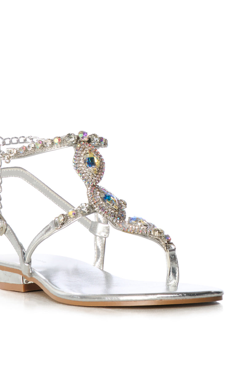 AZALEA WANG SAMSON SILVER EMBELLISHED SANDAL – AKIRA