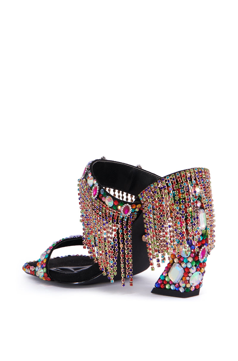 AZALEA WANG SPICED MULTI EMBELLISHED RHINESTONE SANDAL – AKIRA