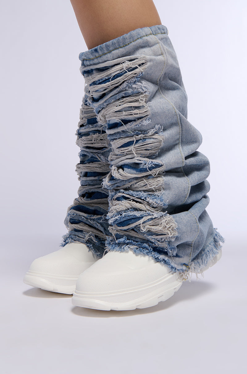 AZALEA WANG TEMPERANCE DENIM SNEAKER BOOT – AKIRA