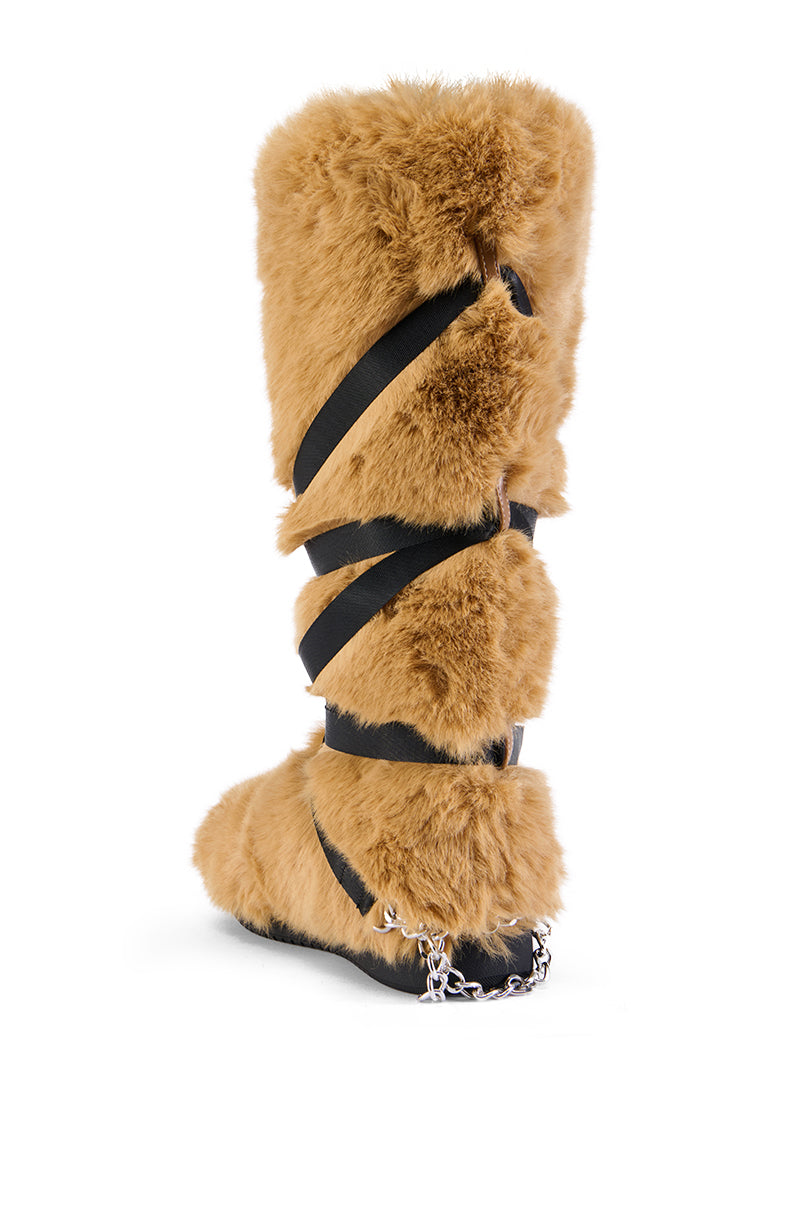 AZALEA WANG TZILA TAN FUR FLAT BOOT – AKIRA