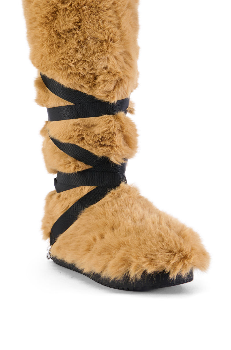 AZALEA WANG TZILA TAN FUR FLAT BOOT – AKIRA