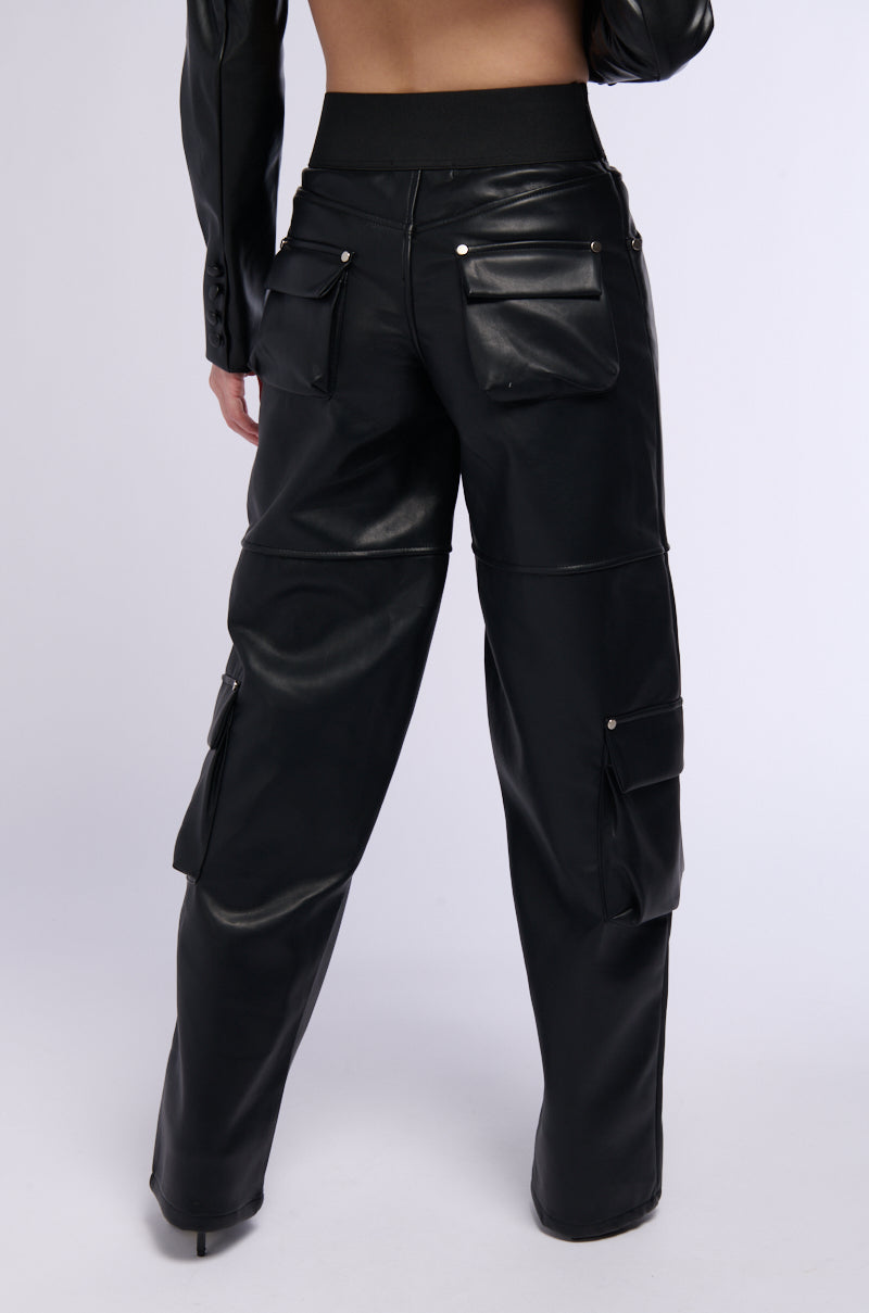 BACK FROM THE MATRIX WIDE LEG STRETCH PU PANT – AKIRA