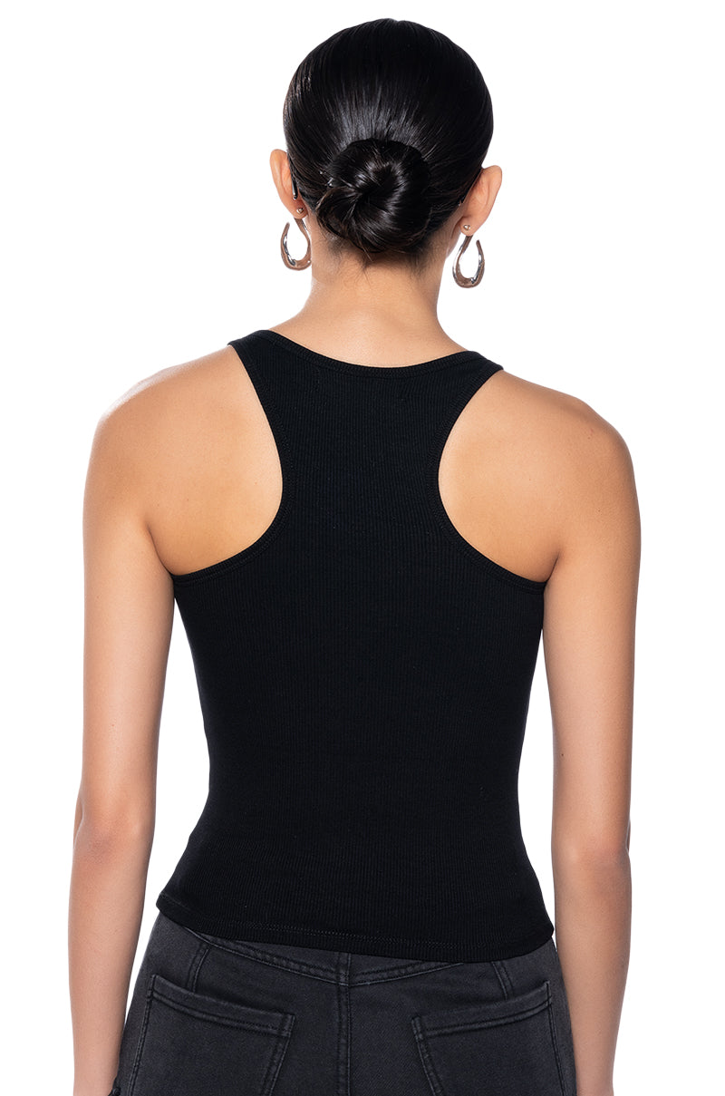 BAD HABIT STRAPPY TANK TOP IN BLACK – AKIRA