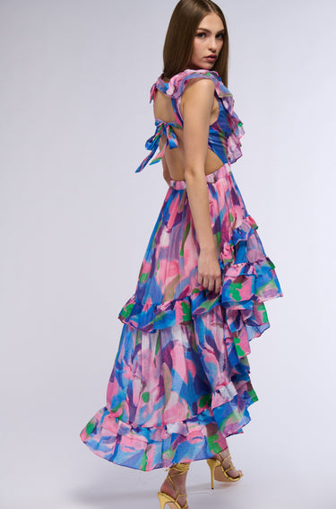BAHAMA MAMA PRINTED HIGH LOW MINI DRESS – AKIRA