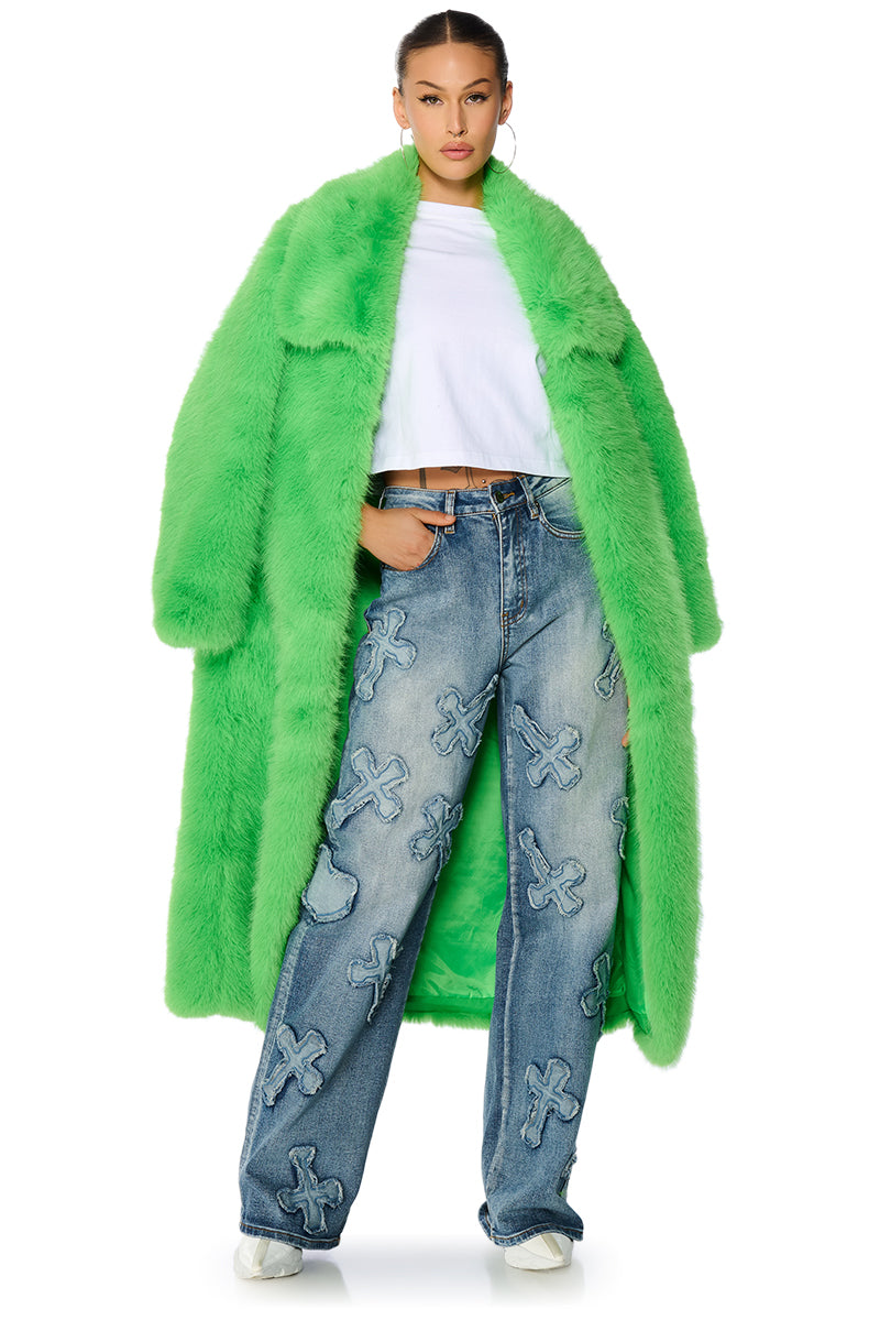CADENCE FAUX FUR LONG JACKET – AKIRA