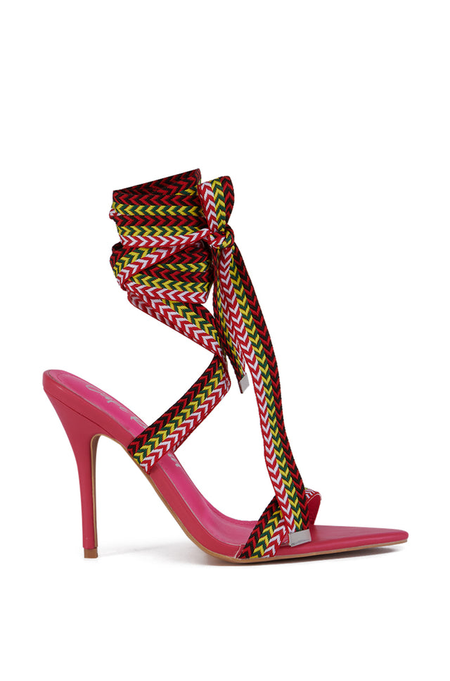CELINA PINK SANDAL WITH MULTI COLOR LACES – AKIRA