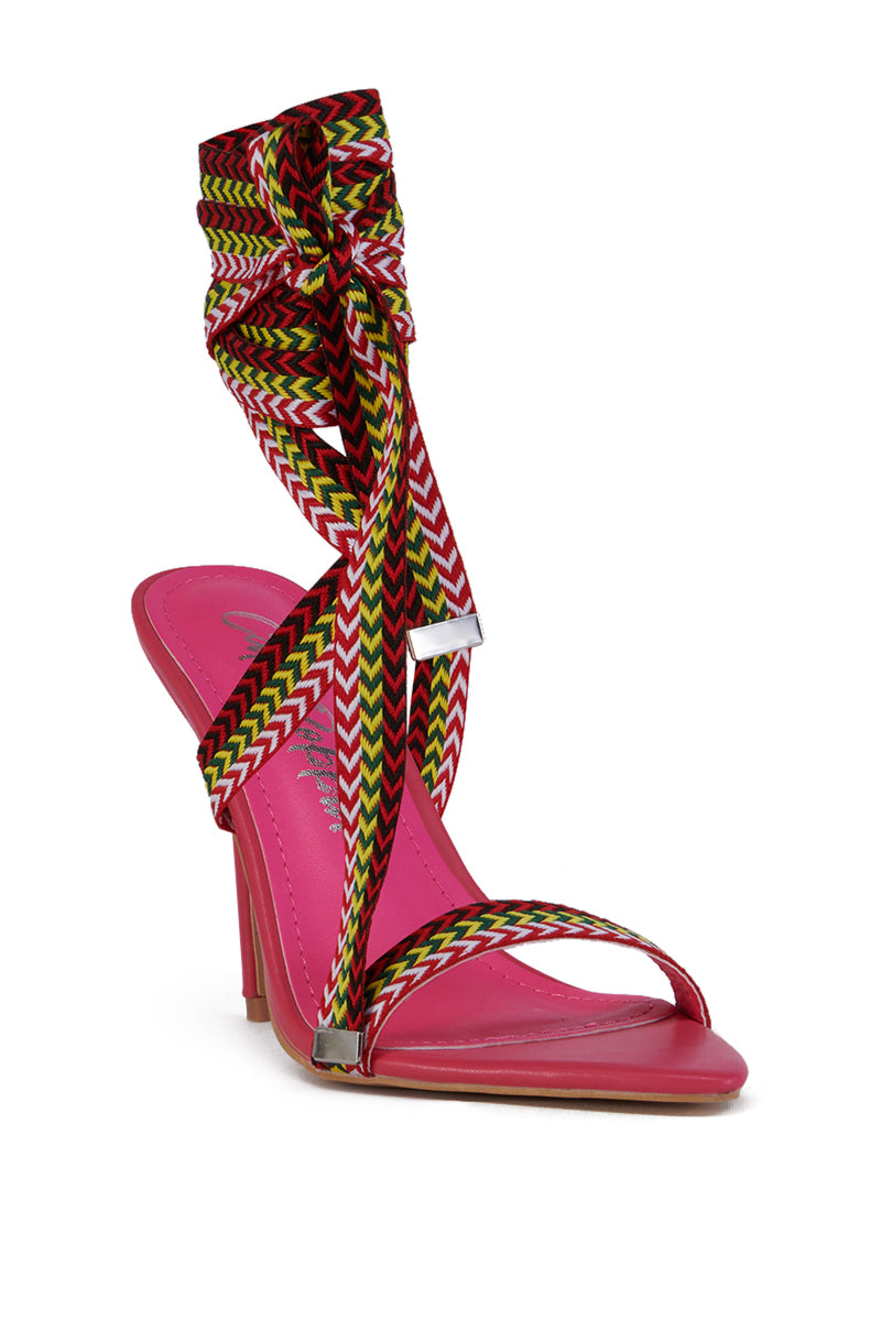 CELINA PINK SANDAL WITH MULTI COLOR LACES – AKIRA