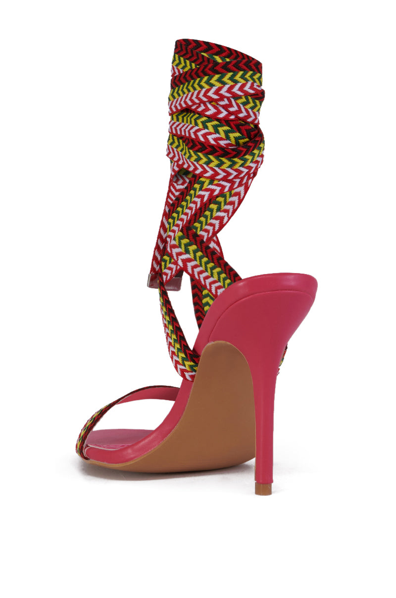CELINA PINK SANDAL WITH MULTI COLOR LACES – AKIRA