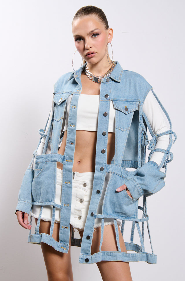 CUT IT OUT DENIM JACKET – AKIRA