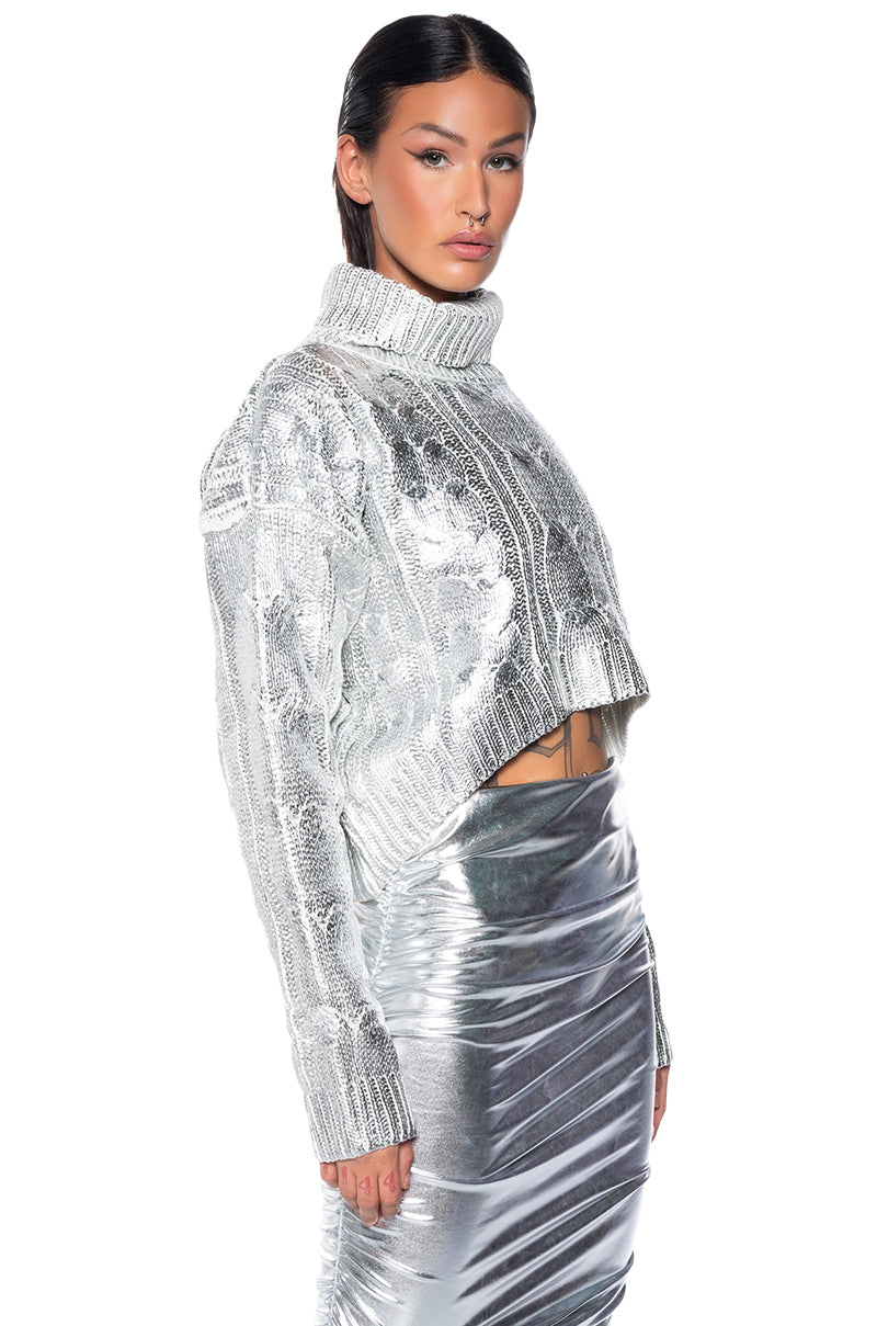 ESME SILVER METALLIC SWEATER – AKIRA