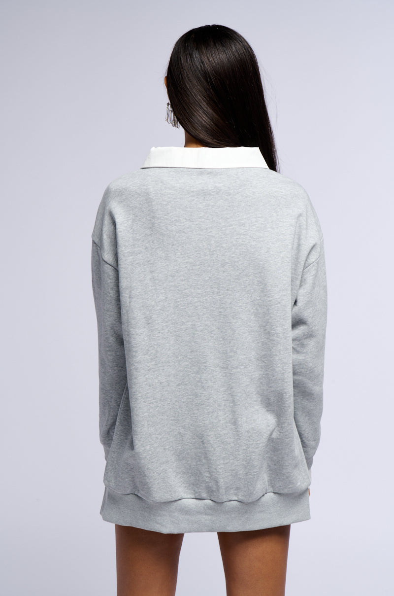 GONE GIRL COLLARED HALF SWEATSHIRT – AKIRA