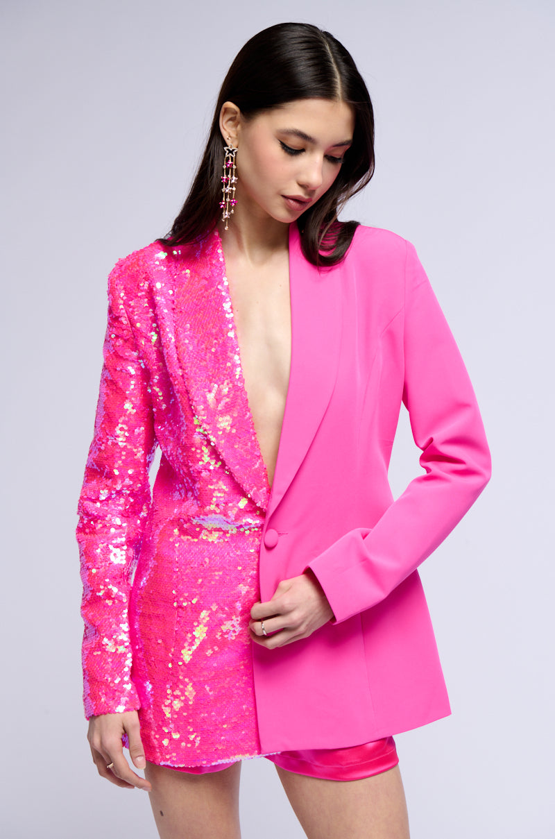 HALF HALF SEQUIN BLAZER – AKIRA