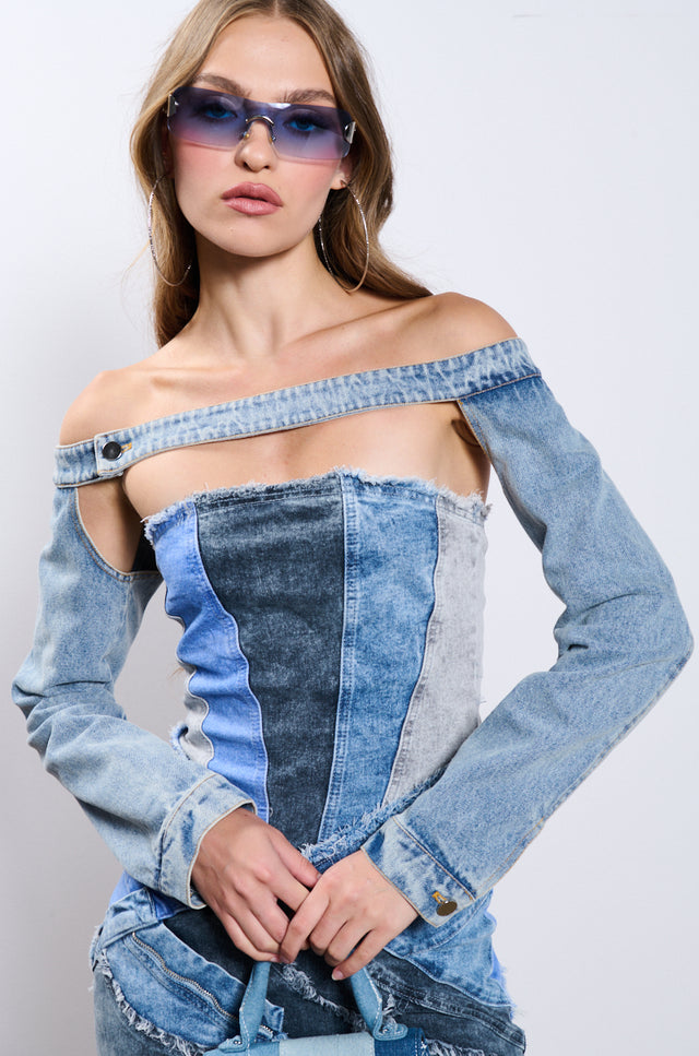 JUST THE SLEEVES DENIM BOLERO JACKET – AKIRA