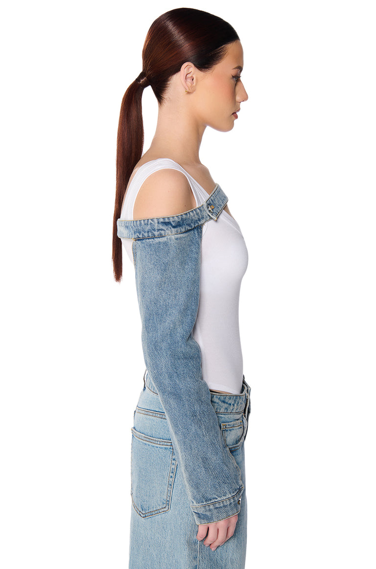 JUST THE SLEEVES DENIM BOLERO JACKET – AKIRA