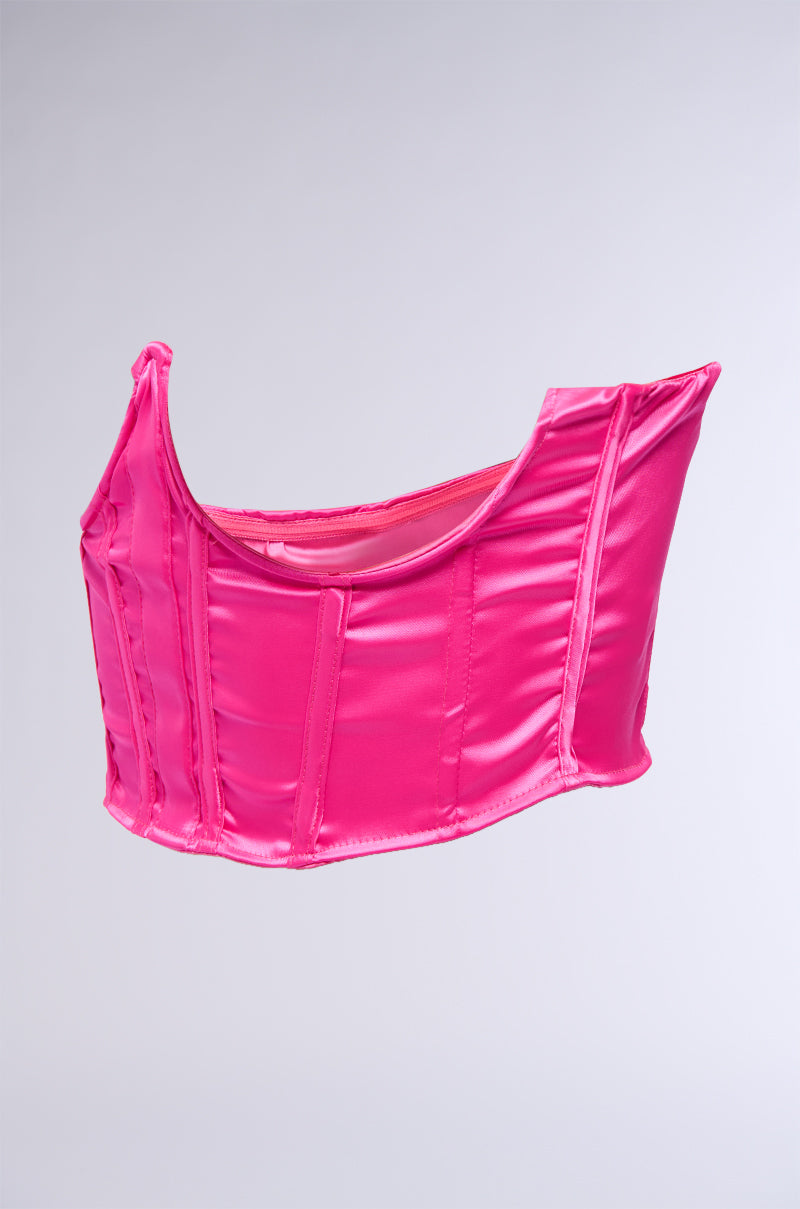 SATIN UNDERBUST CORSET BELT IN HOT PINK – AKIRA