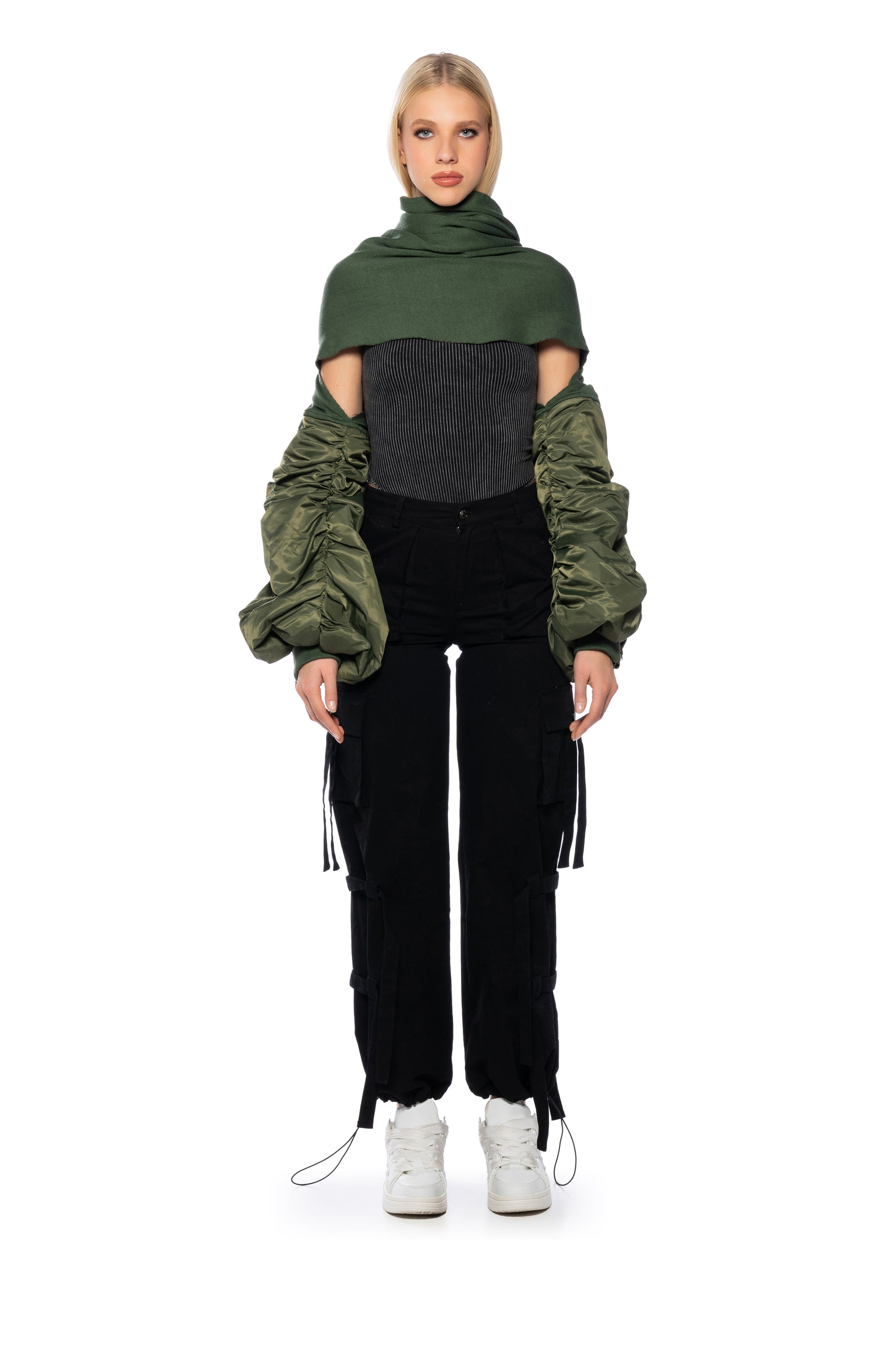 MULTIFUNCTION BOMBER SCARF JACKET – AKIRA