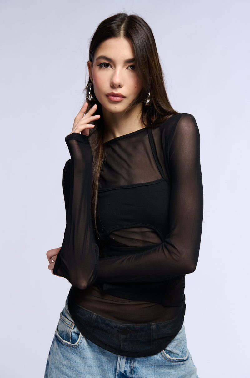 PAXTON MINDING MINE LONG SLEEVE MESH TOP AND TANK – AKIRA