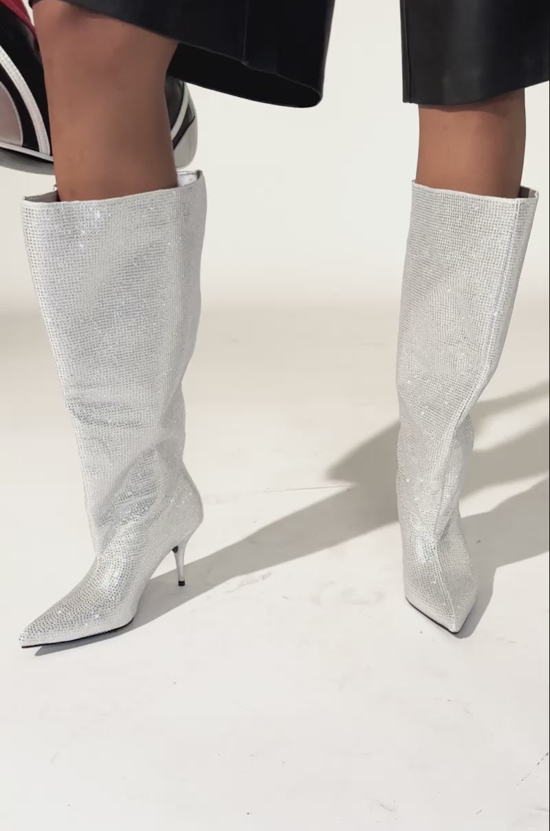 AZALEA WANG JARROW SILVER RHINESTONE BOOTIE – AKIRA