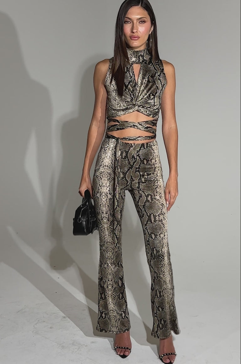 LOVE ME HARDER MOCKNECK SNAKE BLOUSE – AKIRA