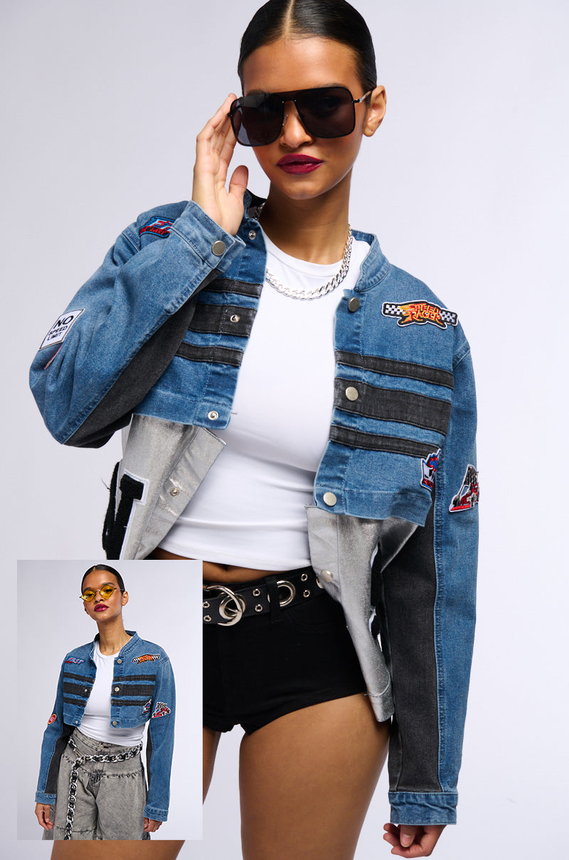 RACING QUEEN DENIM TWO IN ONE BOMBER – AKIRA