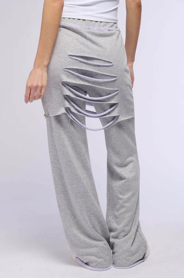 RAIN LAYERED SHREDDED SKIRT OVERLAY SWEATPANT – AKIRA
