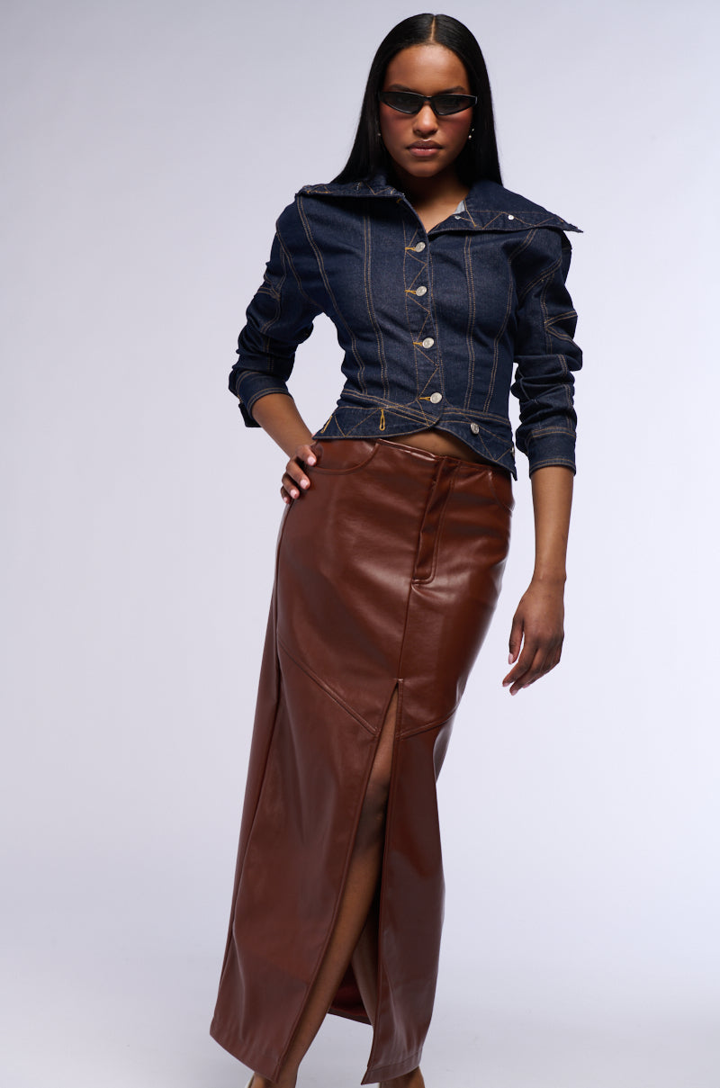 RAW DENIM COLLARED JACKET – AKIRA